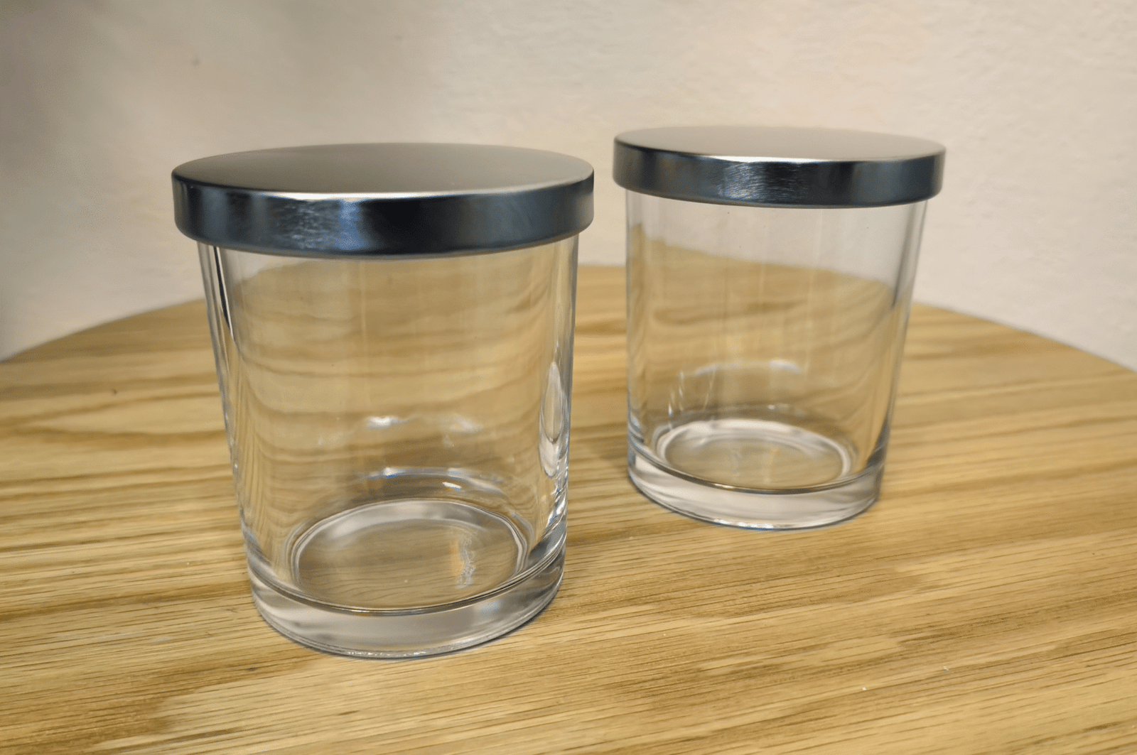 Recipiente Cristal Tapa Plata - Velas & Insumos